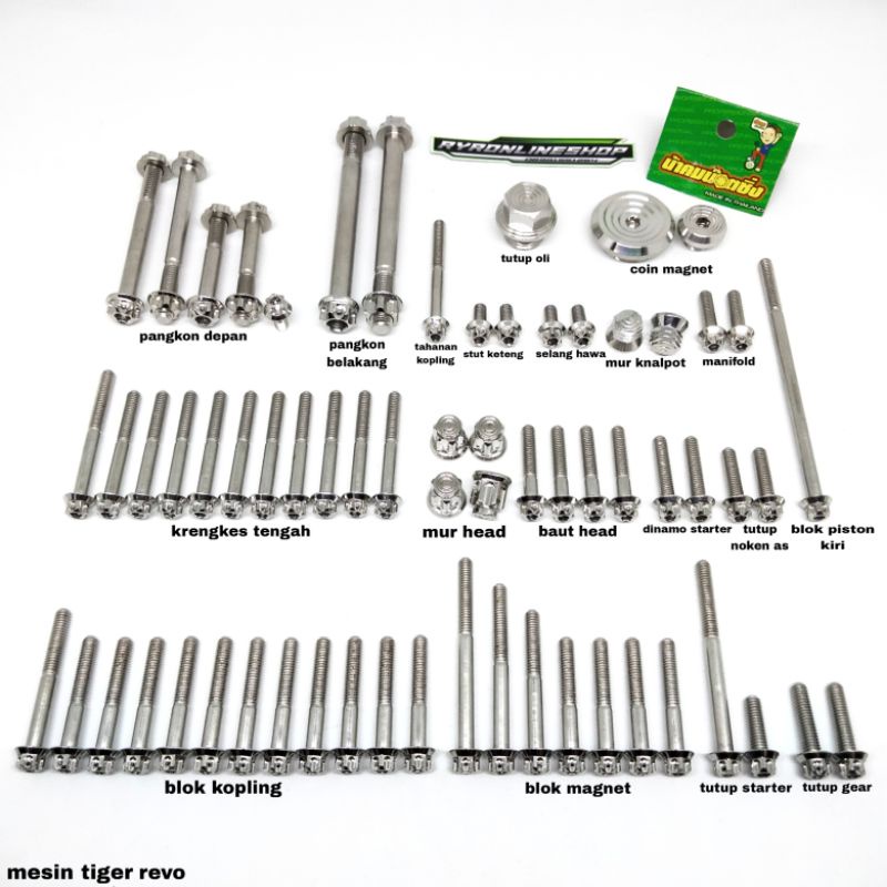 Jual baut probolt stainless baut mesin Tiger original Thailand | Shopee ...
