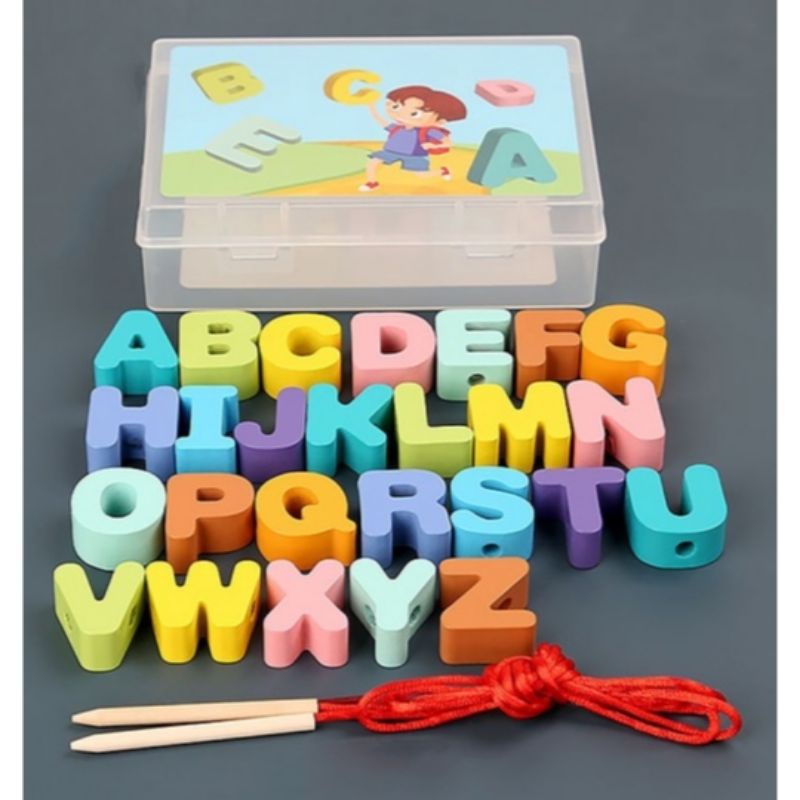 Jual Mainan edukasi ronce hewan/ buah/ huruf/ angka - mainan terapi ...