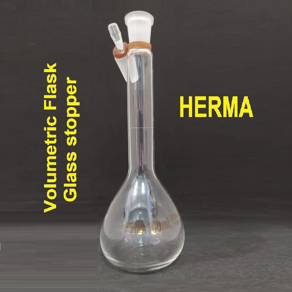 Jual LABU UKUR COKLAT 100 ML LABU TAKAR VOLUMETRIC FLASK WITH STOPPER ...