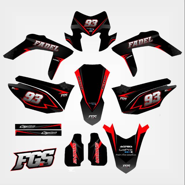 Jual DECAL CRF 150 L CUSTOM NAMA DAN NOMOR STICKER SUPERMOTO CRF 150 L ...