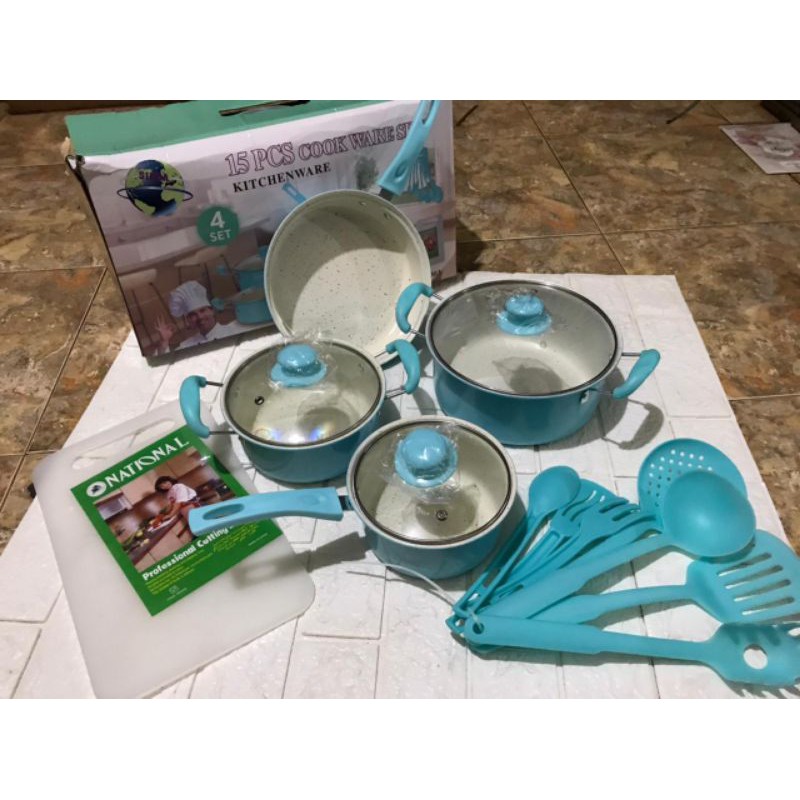 Jual panci 15 set sesuai gambar biru putih | Shopee Indonesia