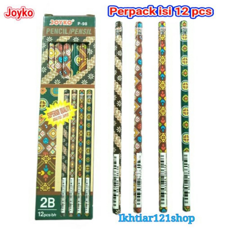 Jual 1 Pack Pensil 2B Joyko P-98/Pencil 2B Joyko P 98 isi 12 pcs ...