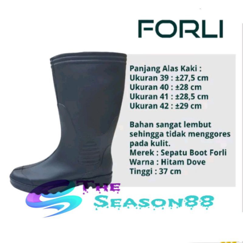 Jual FORLI - Sepatu Boot Pria Karet Anti Air / Sepatu Boot Tinggi ...