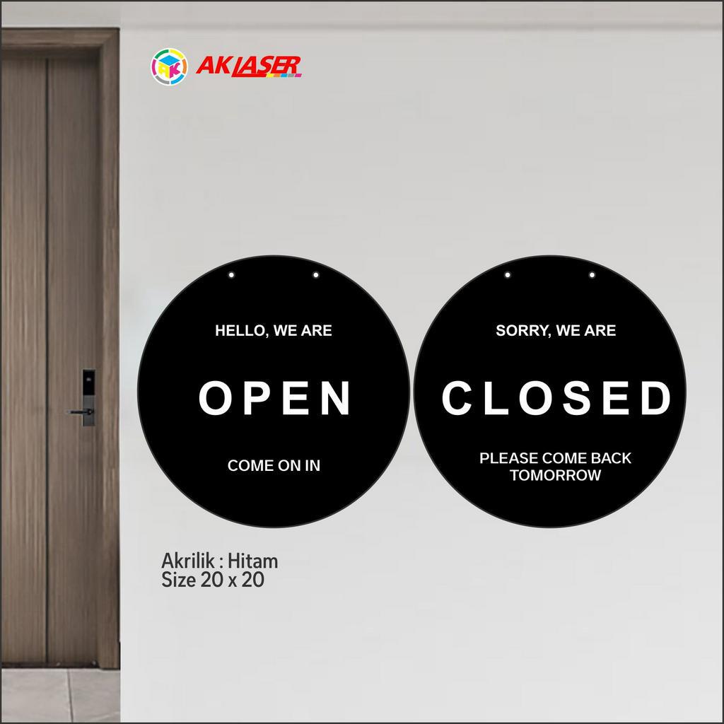 Jual Akrilik Open Close Bulak Balik Tipe 4 Acrylic Hitam Cutting ...