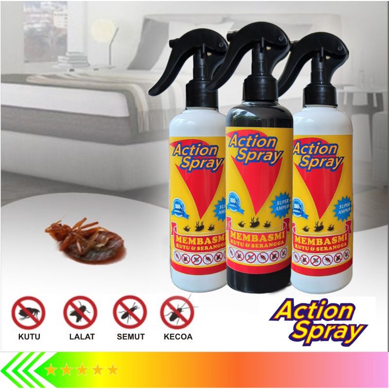 Jual Obat Pembasmi Kutu Kasur Sofa dan Karpet Action Spray Ampuh 250ml ...