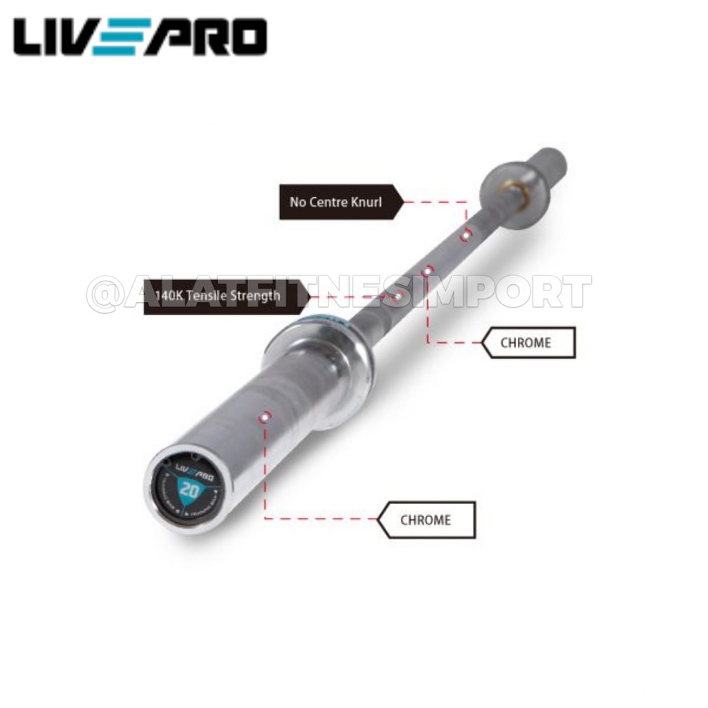 Jual Livepro Olympic Men Elite Weightlifting Bar Stick Bar Long Bar ...