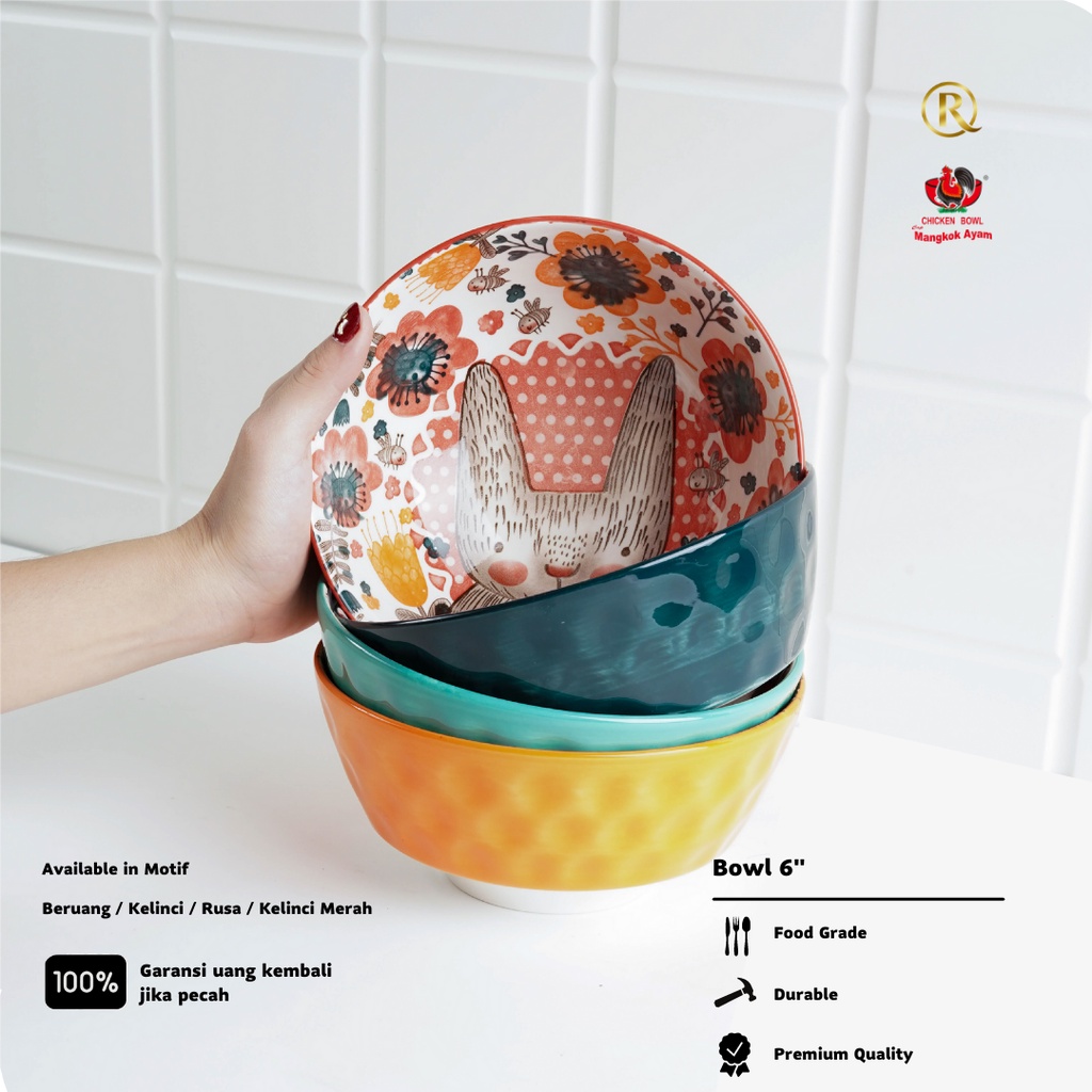 Jual Mangkok Mangkuk Keramik 15cm 6inch Motif Cartoon Series Lucu ...
