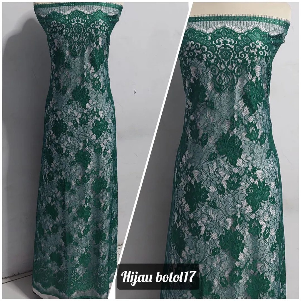 Jual (TERBARU) Bakal Kain Bahan Kebaya Payet Brokat Brukat Chantilly ...
