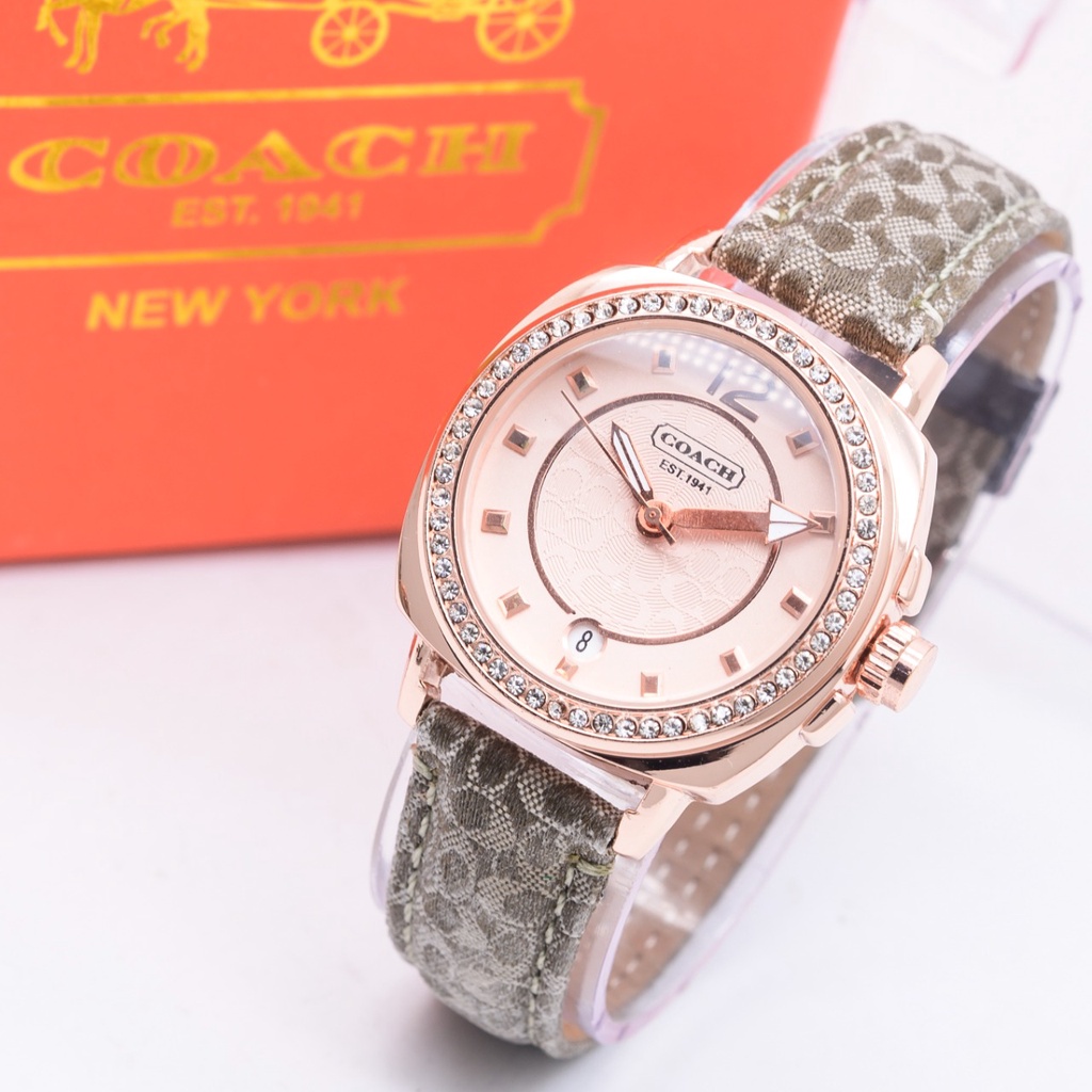 Jual Jam tangan wanita fashion COACH EST.1941 diamond stainless steel ...