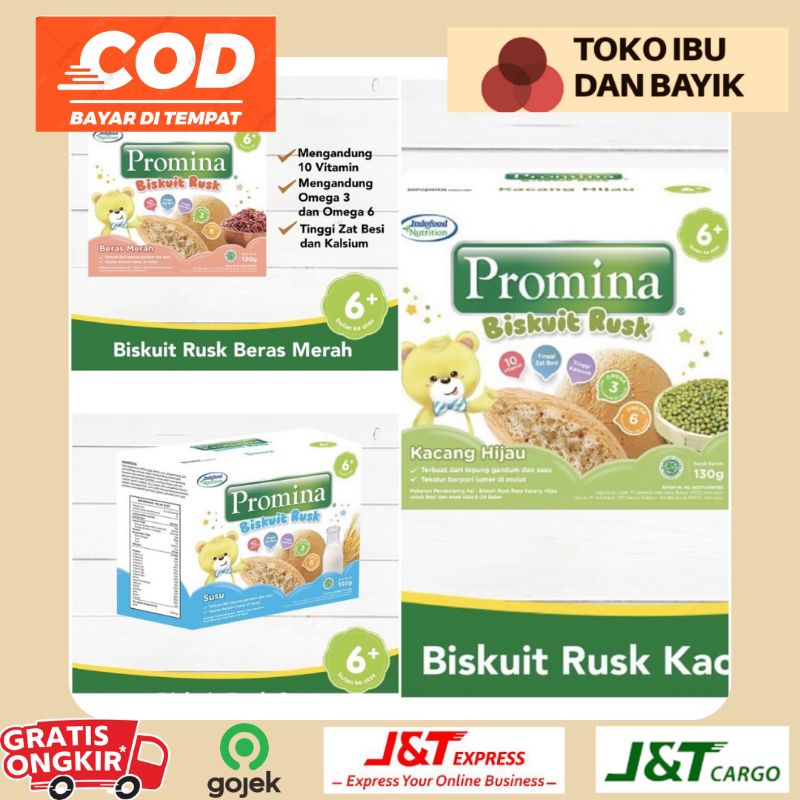Jual PROMINA Milna Biskuit Rusk/ Marie susu 130g rasa Susu/beras merah ...