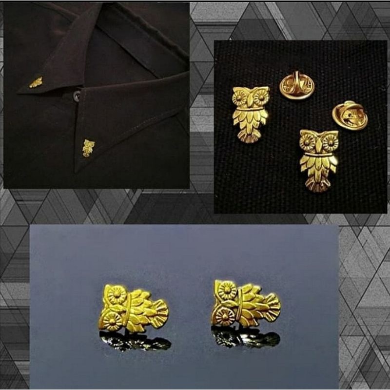 Jual Metal Gold Owl Collar Pin Bros Jas Kameja Tuxedo Mens Pria Burung Hantu Celepuk Classic ...