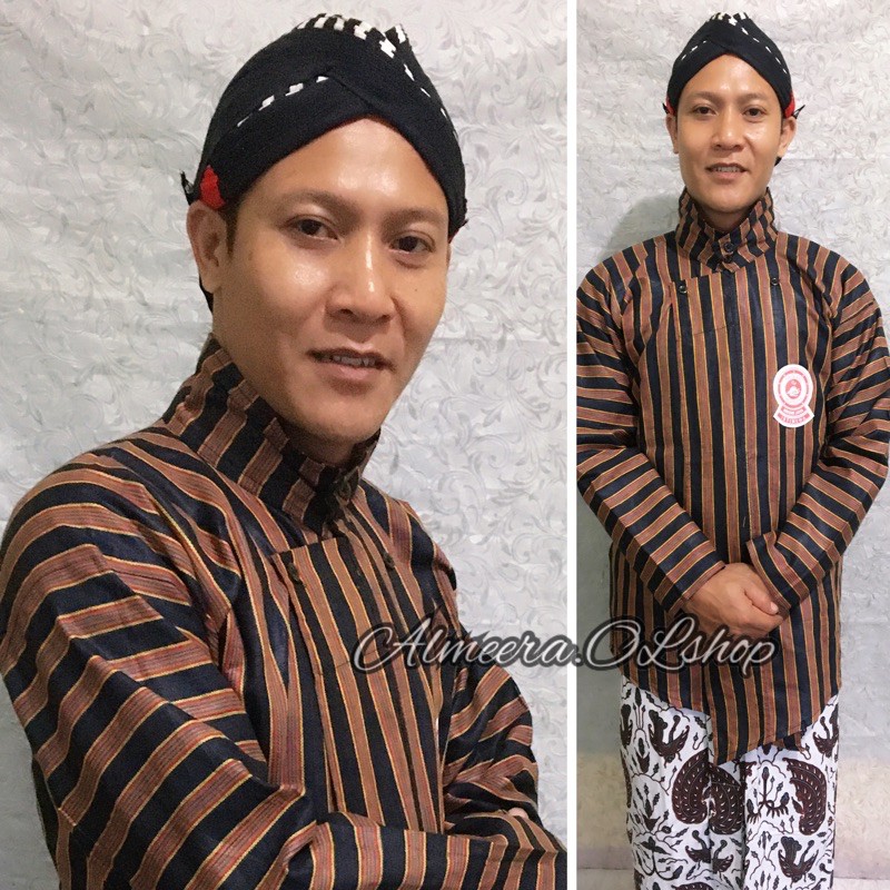 Jual baju jawa surjan lurik tradisional raja keong | Shopee Indonesia