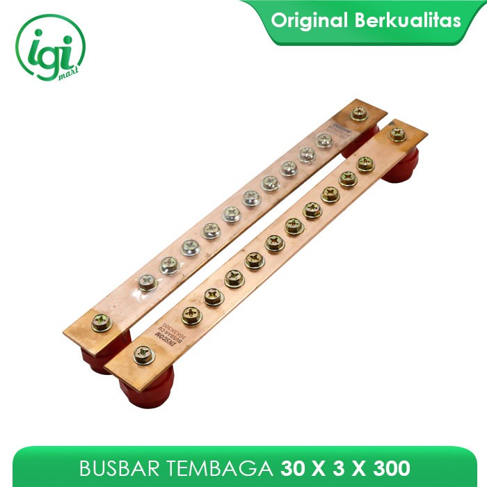 Jual BUSBAR ARDE TEMBAGA 30 X 3 X 300 / TERMINAL NOL PLAT ISOLATOR ...