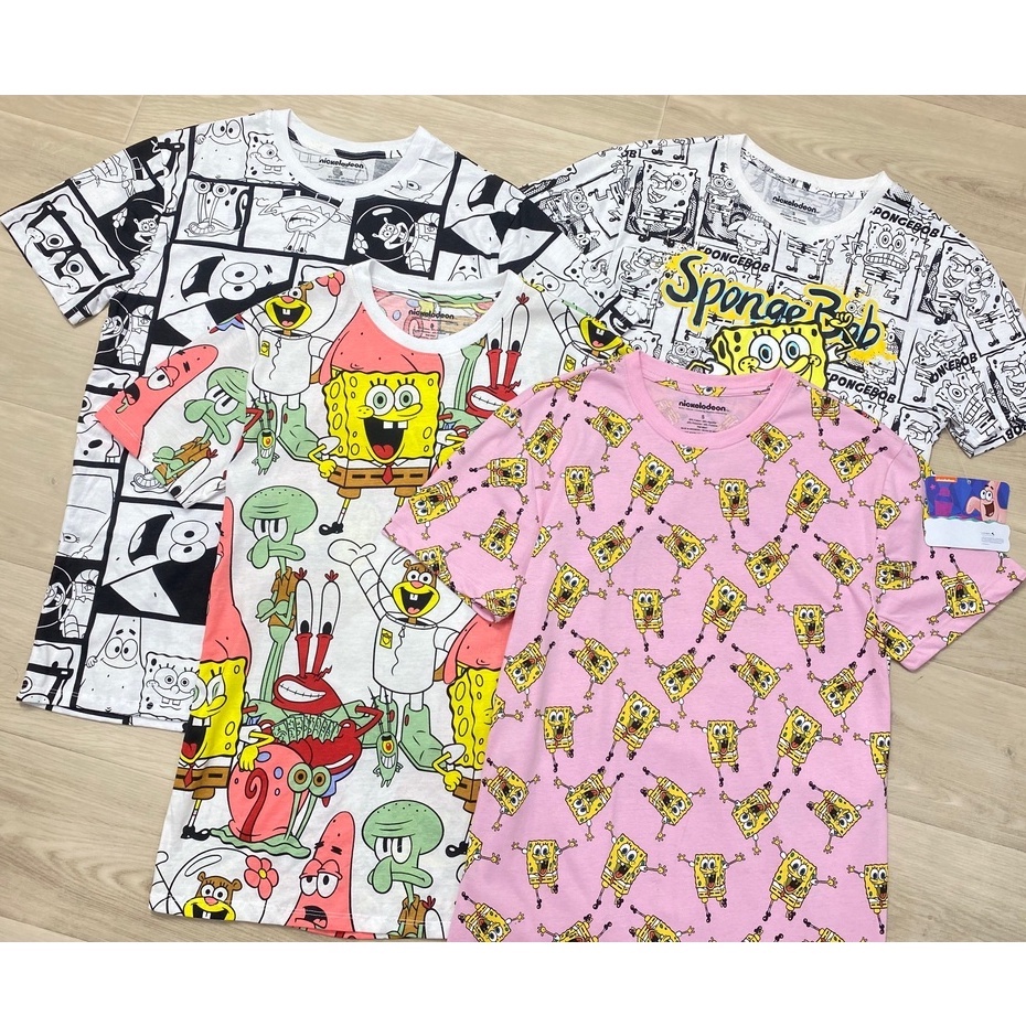 Jual KAOS L.PENDEK NCK TM MOTIF SPONGEBOB | Shopee Indonesia