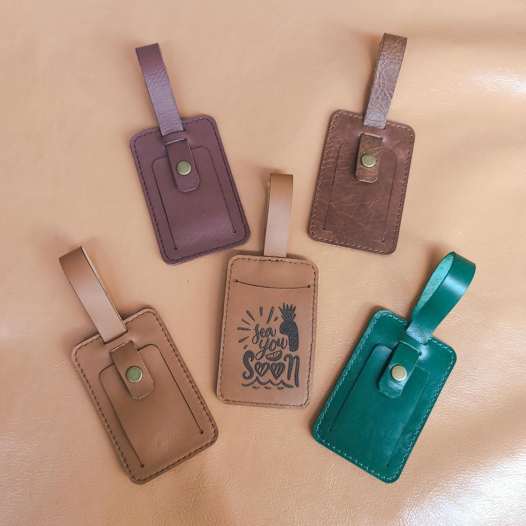 Jual Name tag / tas lebel / koper label luggage tag bag pack kulit asli ...