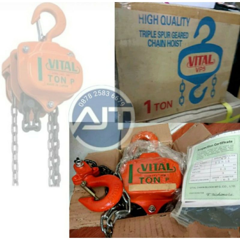 Jual VITAL CHAIN BLOCK 1 TON X 7 METER TAKEL VITAL CEN BLOK VITAL TEKEL ...