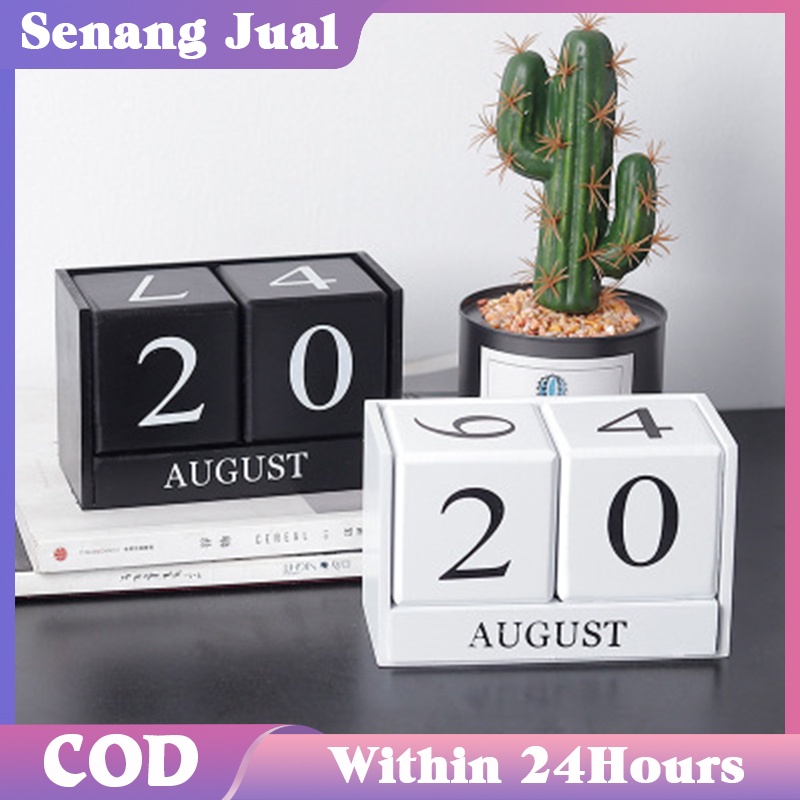 Jual Kalender Abadi / Kayu Meja Custom Kalender Aesthetic Kreatif Desk ...