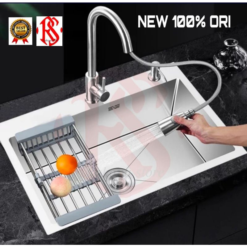 Jual PAKET LENGKAP KITCHEN SINK 5243 STAINLESS JKM SERIES KOMPLIT KRAN ...