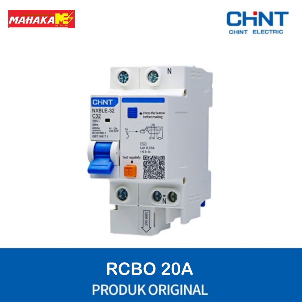 Jual RCBO Plus MCB 20 Ampere 20A 1Phase Chint | Shopee Indonesia