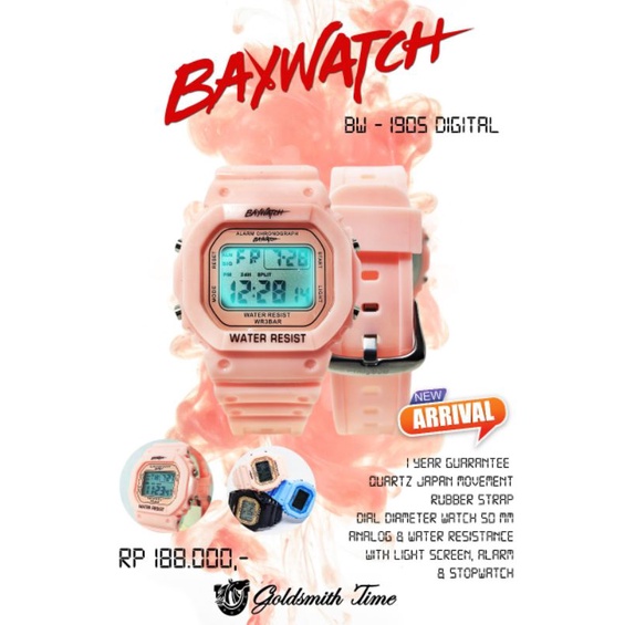 Jual Jam Tangan Baywatch 1905 Digital Pink | Shopee Indonesia