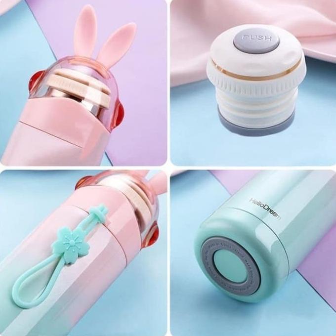 Jual Termos Colorful Rabbit Vacuum Flask 350ml Botol Air Panas Unik H ...