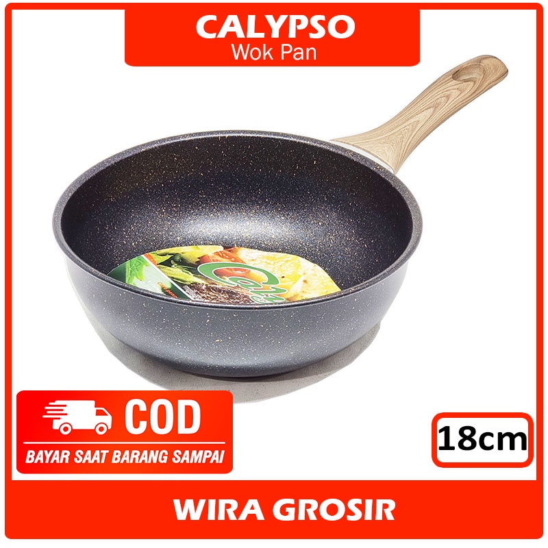 Jual Calypso Wok Pan 18cm Anti Lengket Enamel | Wajan Penggorengan ...