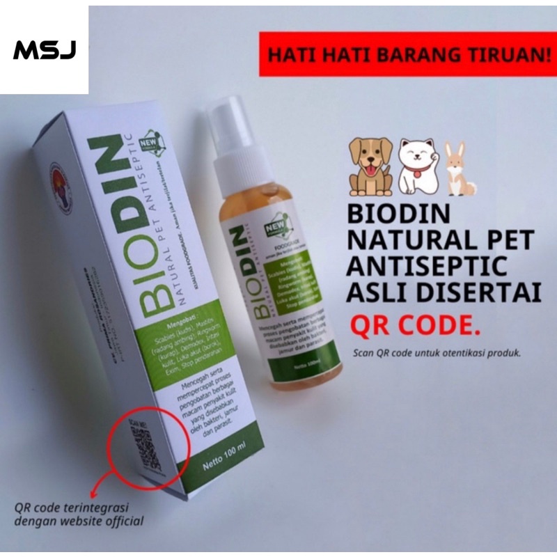 Jual Biodin Spray 100 ml - Obat Luka Hewan Kucing Anjing Kambing Sapi ...