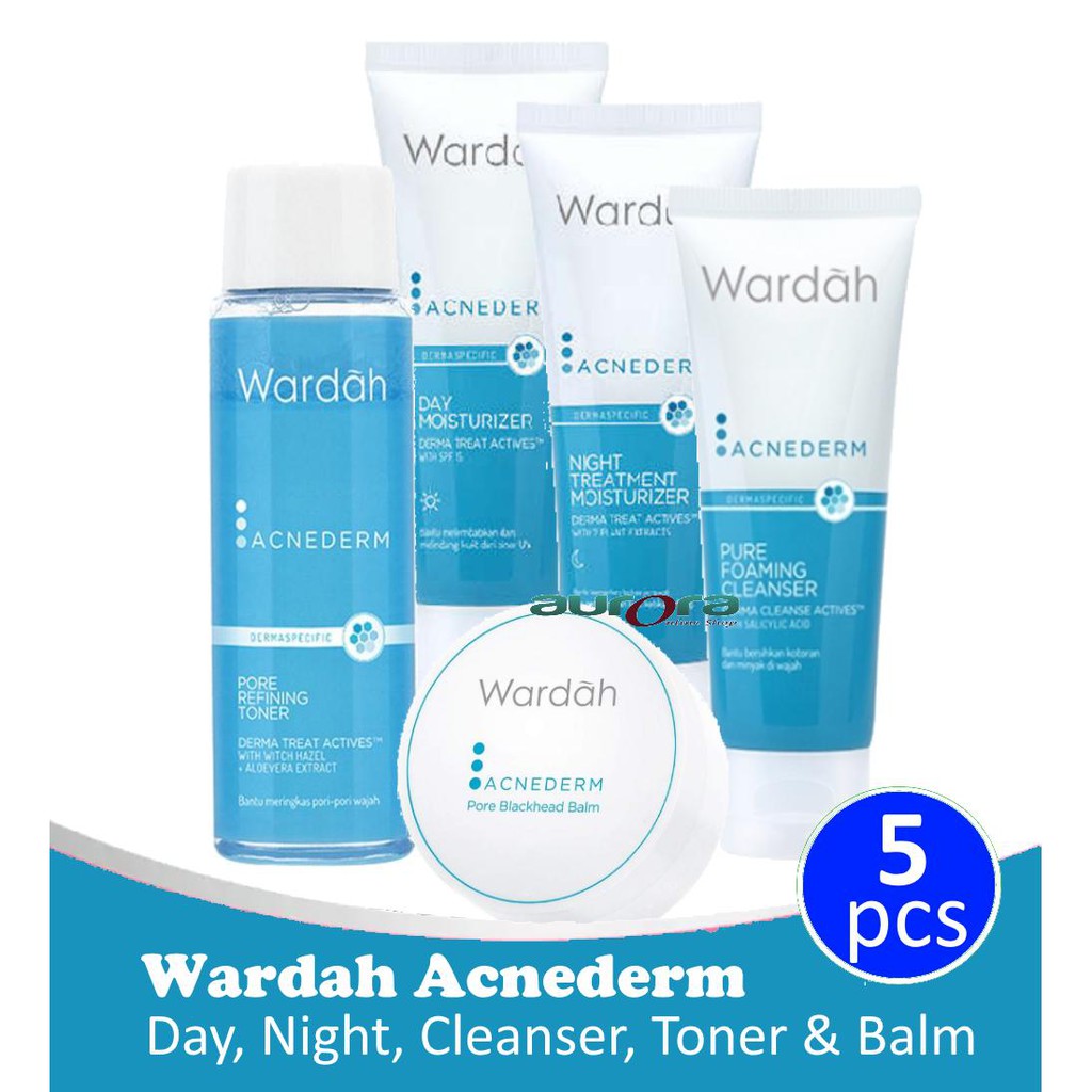 Jual Paket Anti Jerawat & Komedo Wardah Acnederm 5pcs (Day, Night ...