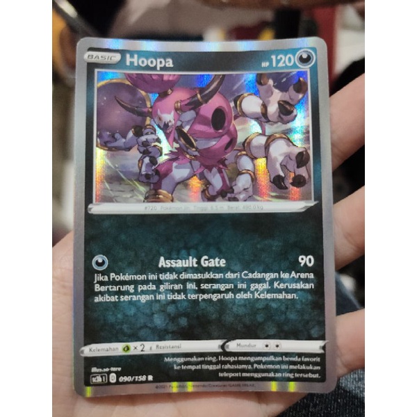 Jual kartu pokemon hoopa basic foil R rare boosterpack sc3b 090/158 tcg ...
