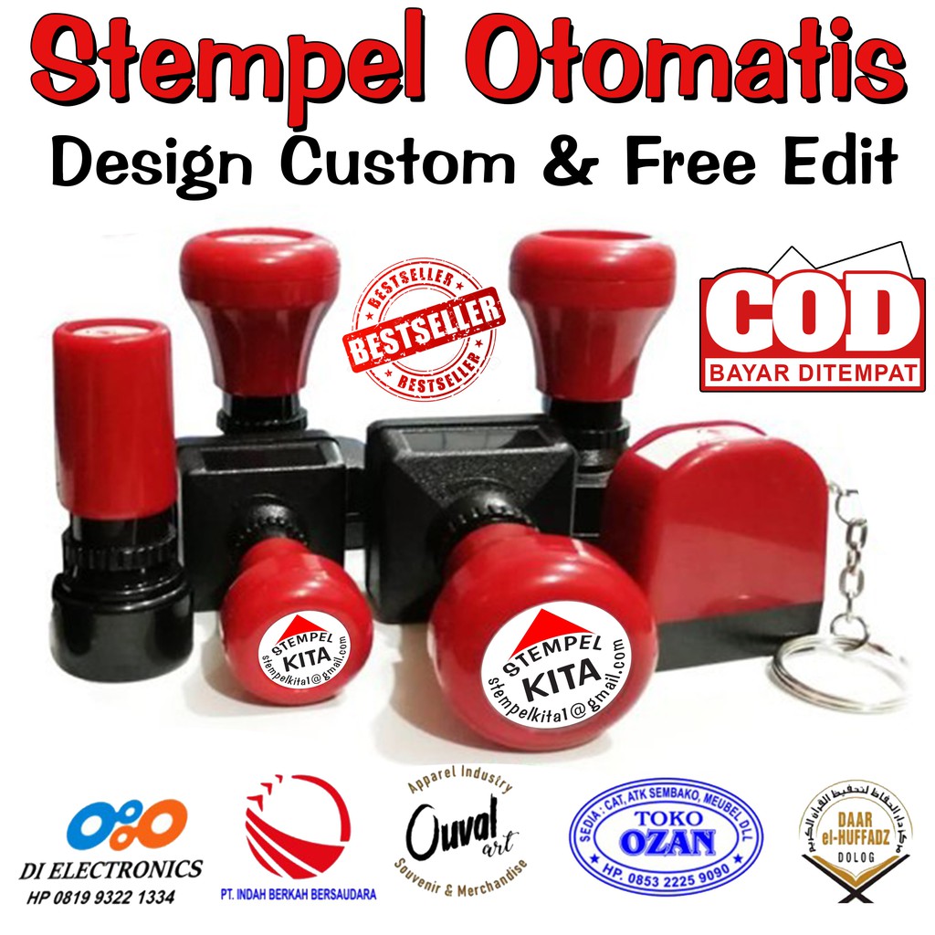 Jual stempel otomatis 1 warna design custom | Shopee Indonesia
