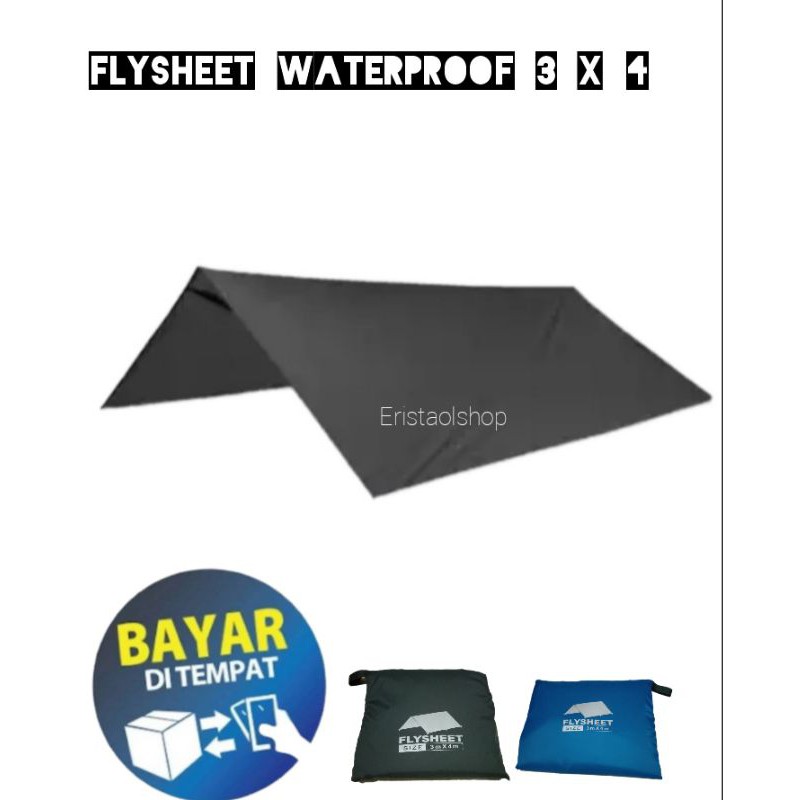 Jual Flysheet waterproof 3 X 4 meter/atap tenda emergency | Shopee ...