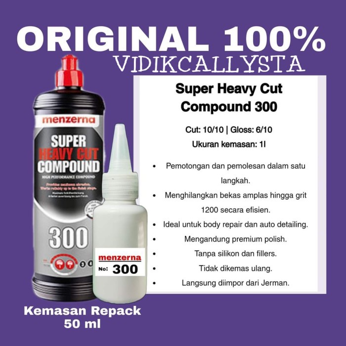 Jual MENZERNA COMPON SUPER HEAVY CUT COMPOUND 300 400 1000 REPACK ORI | Shopee Indonesia