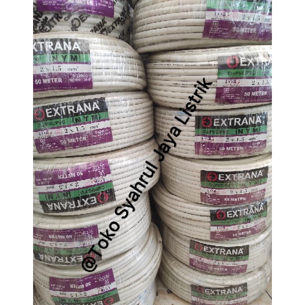 Jual KABEL LISTRIK NYM EXTRANA 2x1,5mm SNI LMK 100% ORIGINAL (ECERAN ...