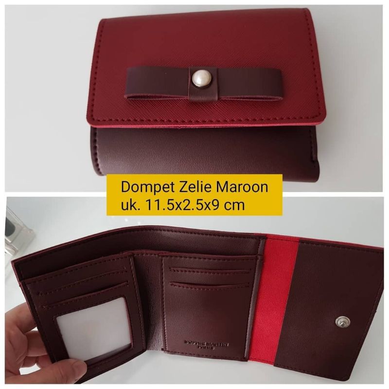 Jual Dompet lipat kecil Sophie Martin Paris Zelie Maroon | Shopee Indonesia
