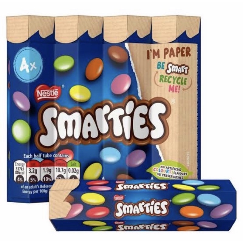 Jual SMARTIES hexagonal Mini Tube Chocolate Candies Smarties 4 x 36gram ...