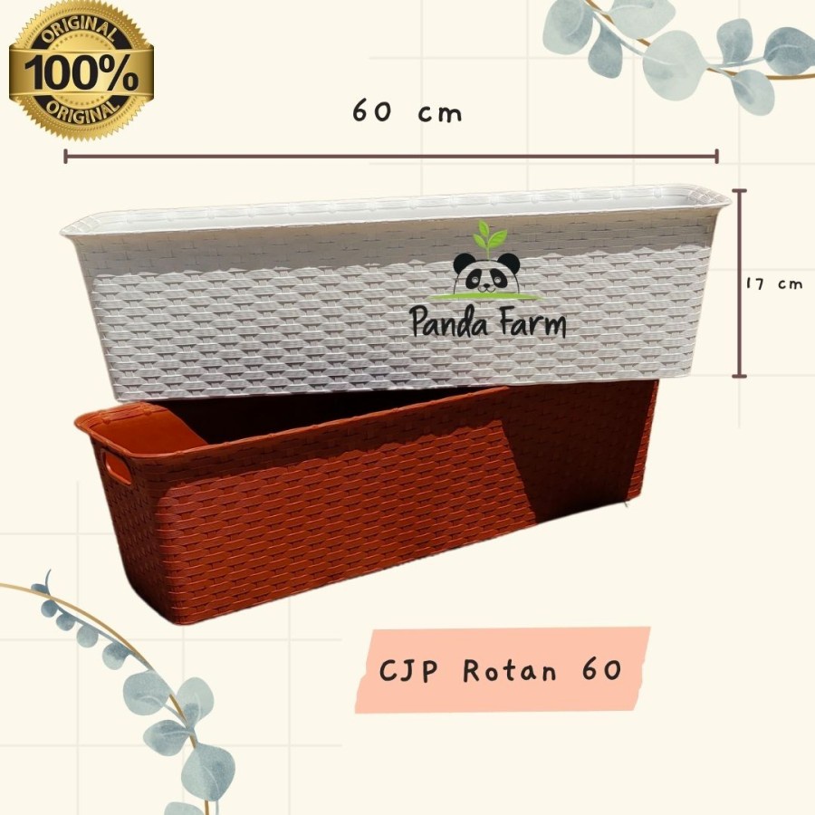 Jual Pot Persegi Panjang Rotan CJP 60 Cantik - Varian Warna (Grab Gojek ...