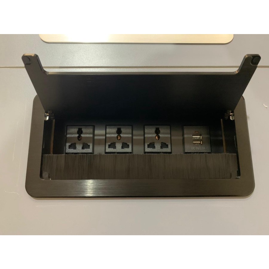 Jual STOP KONTAK MEJA SLOW MOTION SOFT CLOSED STOP KONTAK TANAM HITAM 3 ...