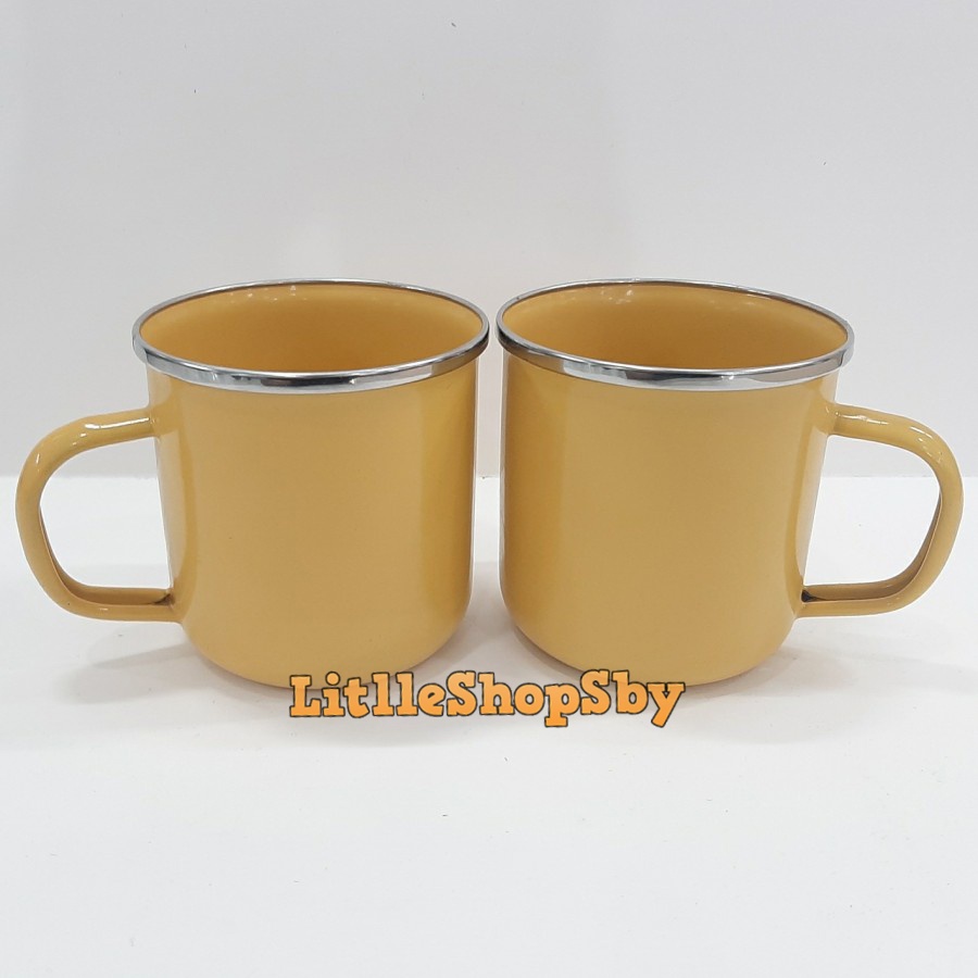 Jual Gelas Cangkir Mug Enamel 9cm Kuning | Shopee Indonesia