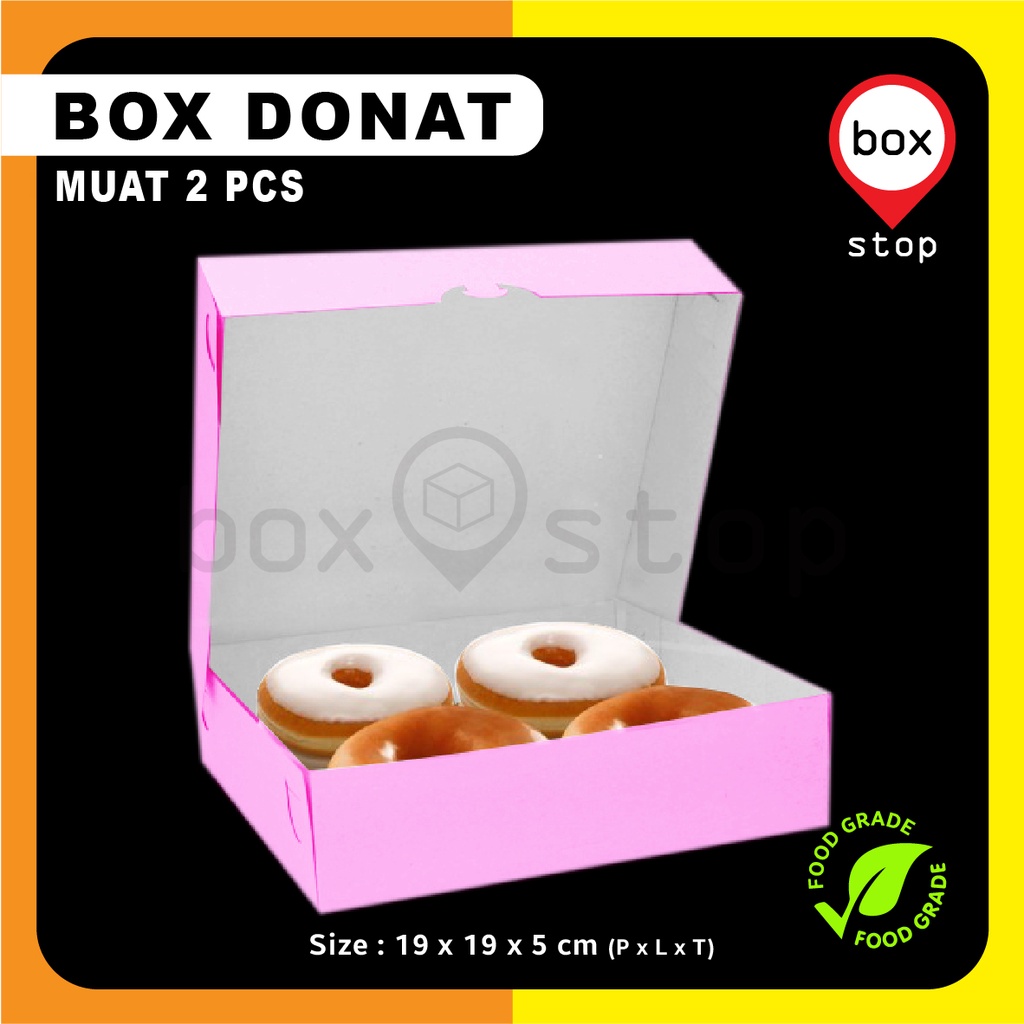 Jual Kotak Dus Box DONAT PINK Isi 4 (20 pcs) | Shopee Indonesia