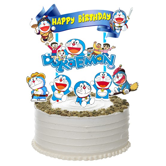 Jual Doraemon ONLY Ribbon Blue Topper Cake Birthday / Hiasan Kue Ulang ...