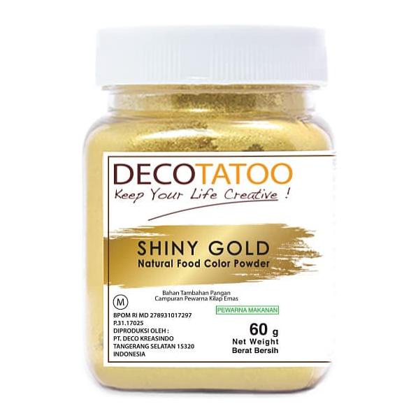 Jual Decotatoo Shiny GOLD Color powder 60 gr (pewarna makanan) | Shopee ...