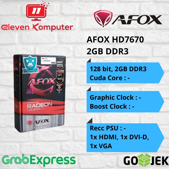 Jual VGA Afox HD7670 2GB DDR3 128bit | Shopee Indonesia