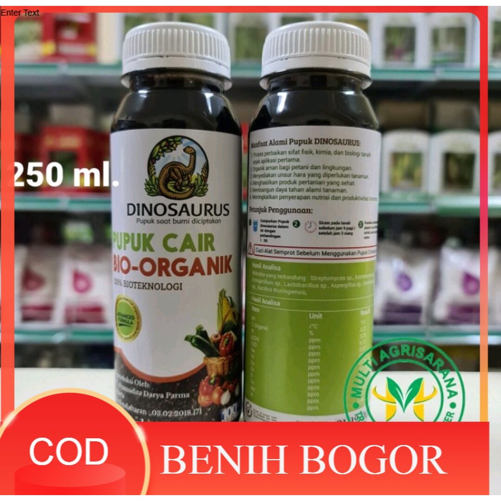 Jual ORIGINAL Pupuk cair bio organik DINOSAURUS 250 ml. pupuk pembenah ...