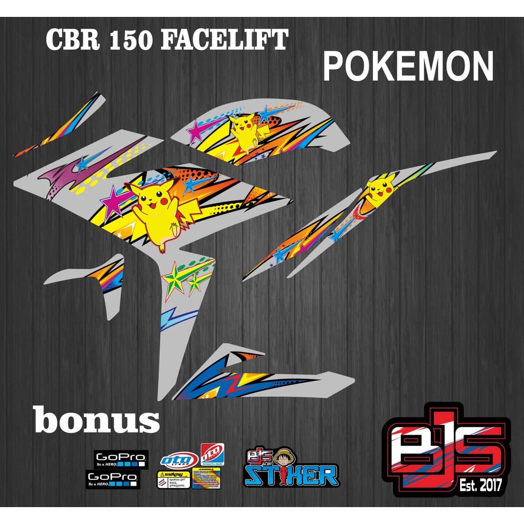 Jual Striping cbr 150cc - Stiker Decal cbr facelift pokemon | Shopee ...