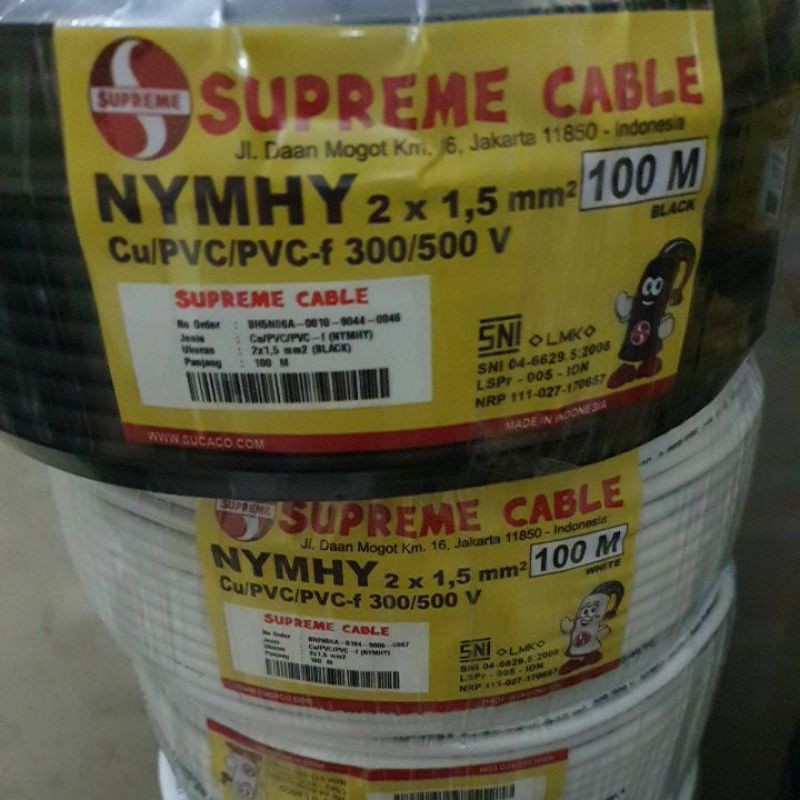 Jual KABEL NYYHY NYMHY NYY NYM HY 2X1,5 SERABUT SUPREME ECERAN | Shopee ...