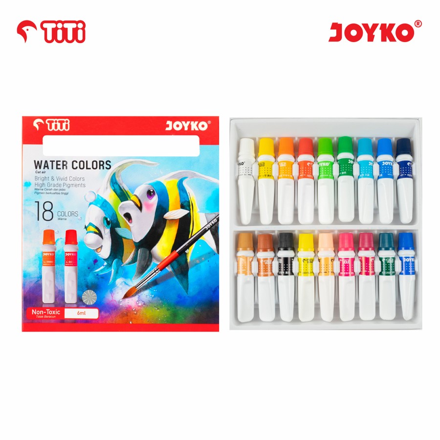 Jual JOYKO TITI 18 WATERCOLOUR PAINT / CAT AIR 18 WARNA JOYKO WAC-6ML ...