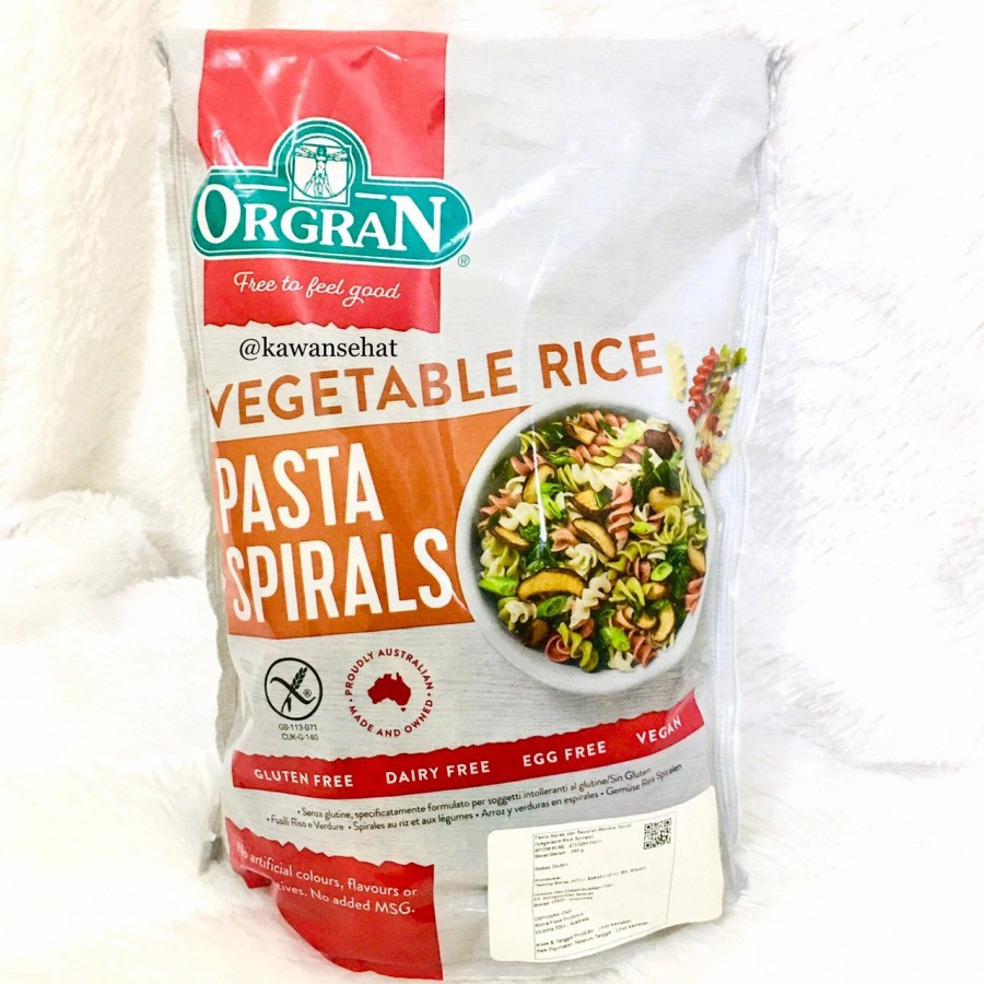 Jual Orgran Vegetable Rice Pasta Spirals Gluten Free 250gr | Shopee ...