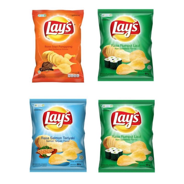 Jual Lay's Potato [Rumput Laut-Bbq-Salmon Teriyaki] 68g | Shopee Indonesia