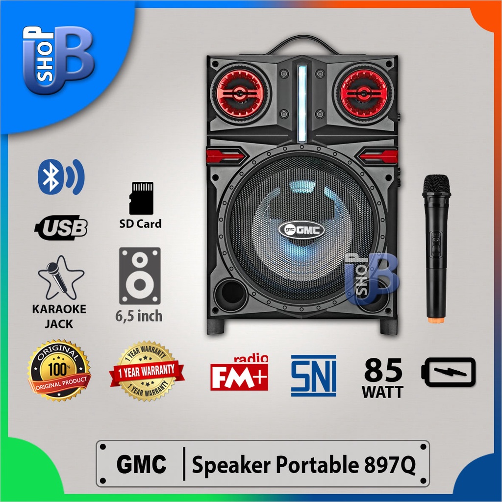 Jual SPEAKER GMC 897Q BLUETOOTH PORTABLE 6,5 INCH FREE MIC | Shopee ...