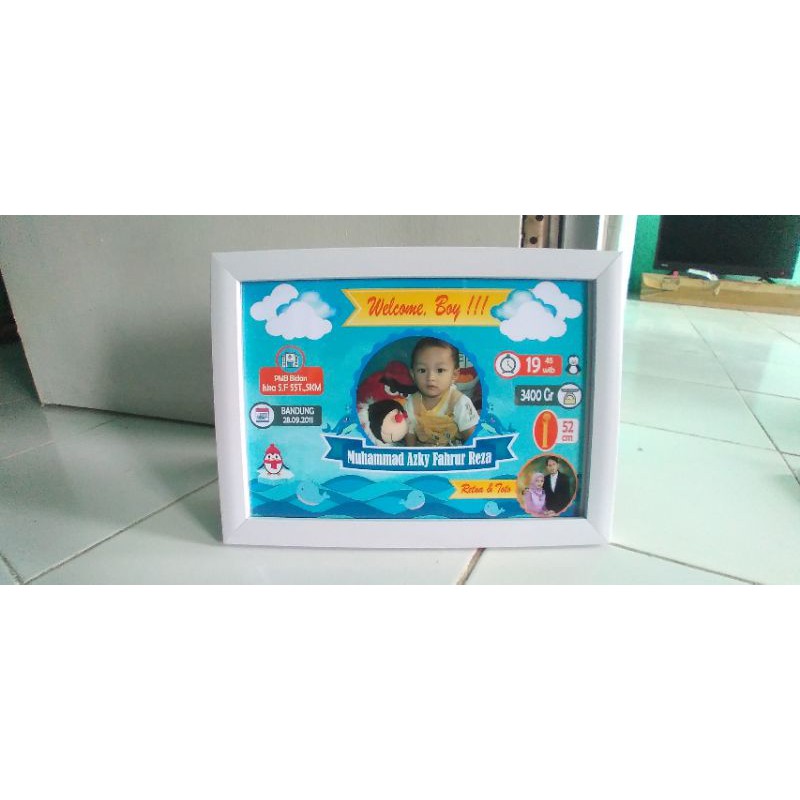 Jual biodata bayi foto frame kaca / frame blok | Shopee Indonesia